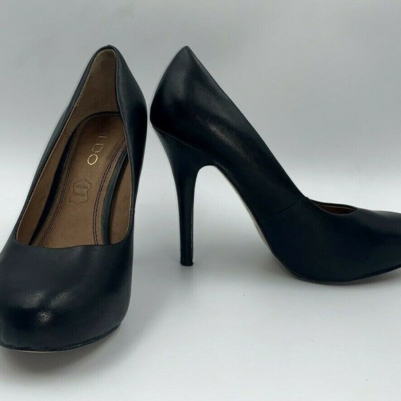 Aldo | Shoes | Aldo Womans Genuine Leather Black Platform Pumps | Poshmark
